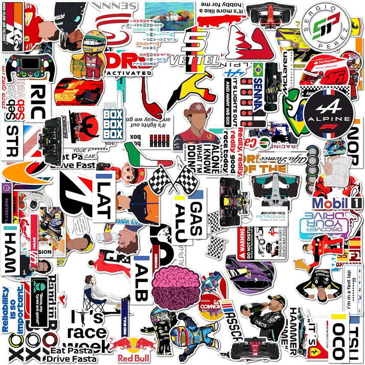 Ultimate F1 Racing Sticker Set Collection Of 118 High-Quality Decals ...