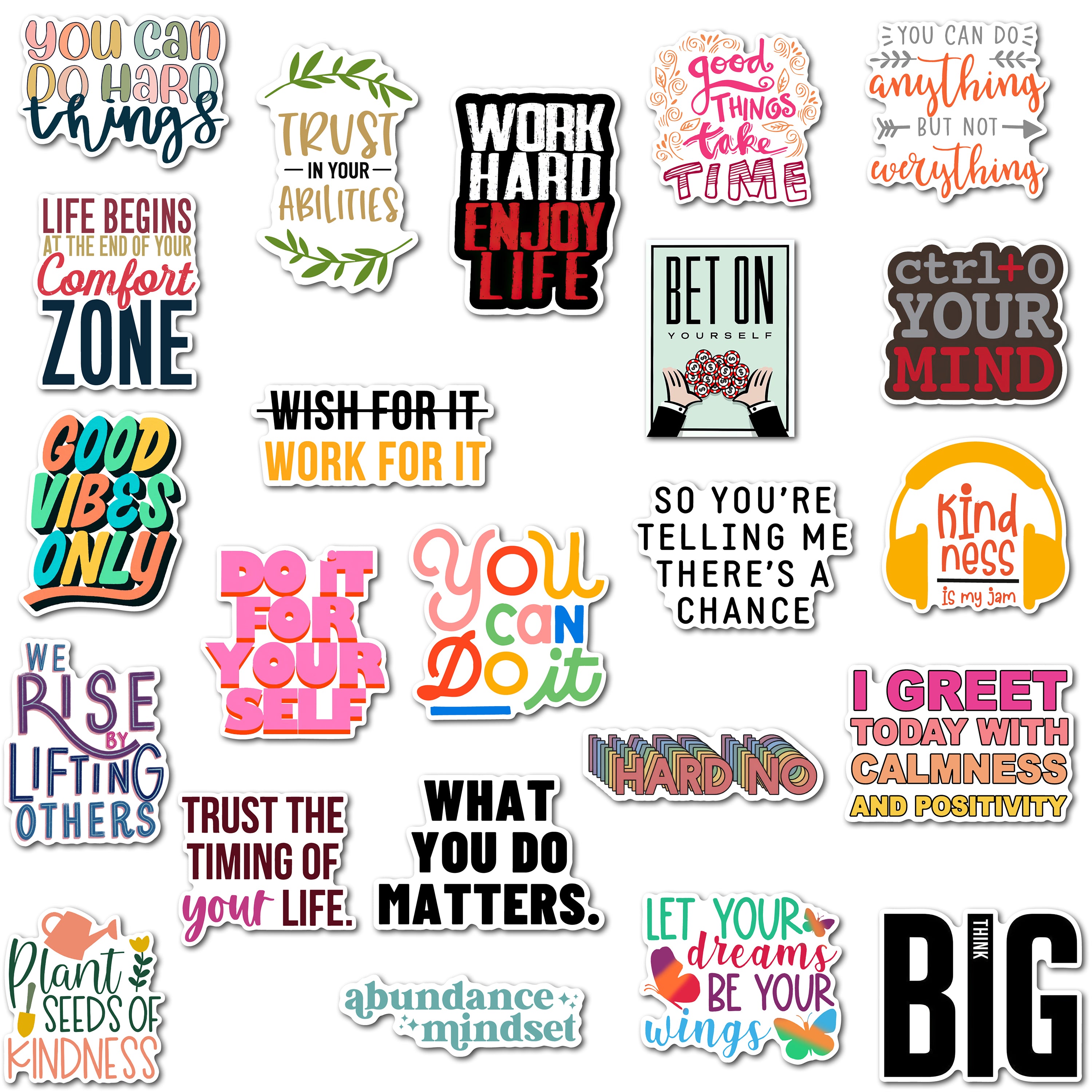 Life Inspiration Fridge Magnet Set - Motivational Designs for Daily Us ...