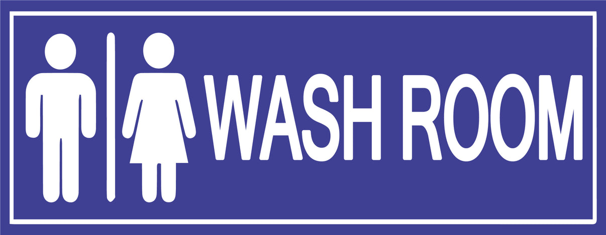 Washroom Tittled Sun Sign Board - 18 in x 7 in – WallDesign